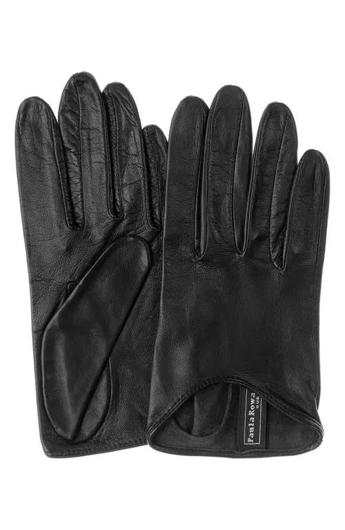 PAULA ROWAN Stephanie Leather Gloves - Black