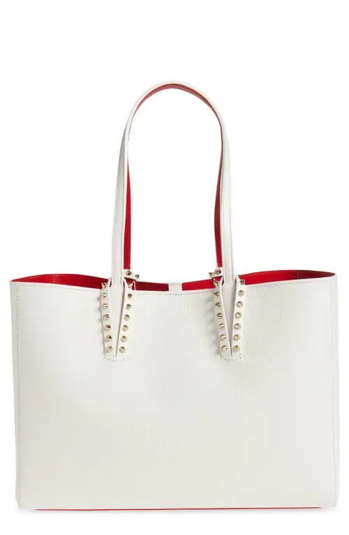 CHRISTIAN LOUBOUTIN Small Cabata Soft Leather Tote - Bianco/ Gold