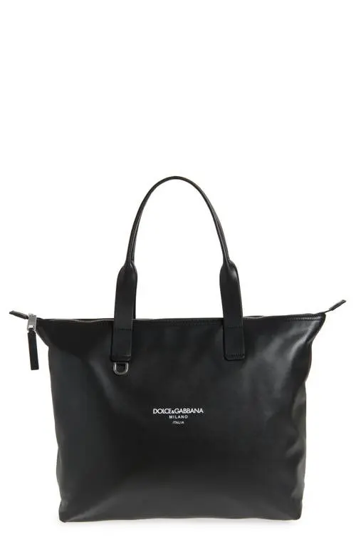 Dolce & Gabbana Adamo Leather Shopper - 80999 Nero