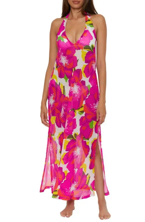 Trina Turk Bloom Semisheer Mesh Cover-up Maxi Dress - Pink Multi