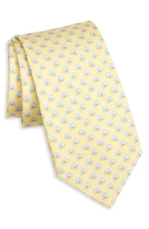 FERRAGAMO Football Helmet Printed Silk Tie - Giallo