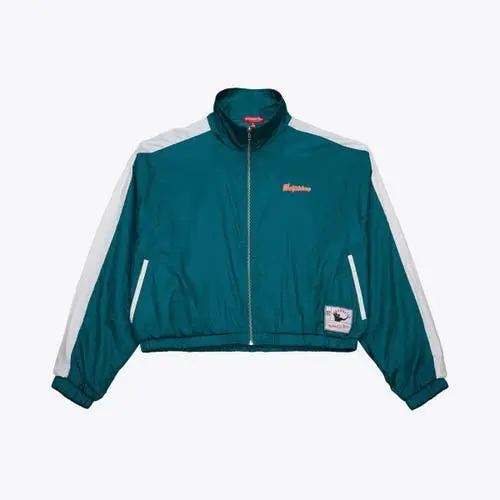 Mitchell & Ness Miami Dolphins Nylon Cropped Full-zip Jacket