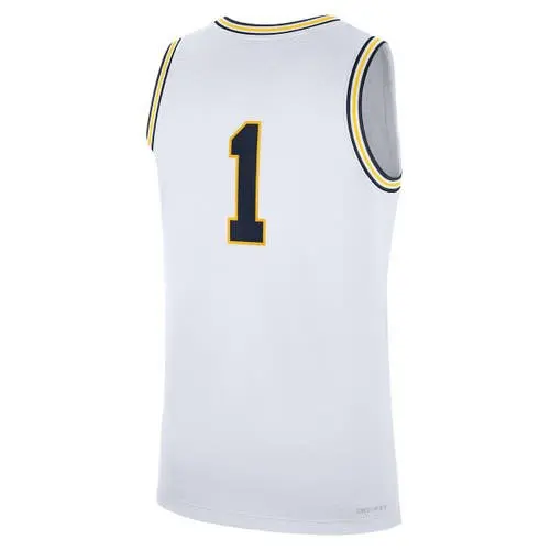 JORDAN BRAND Michigan Wolverines Home Replica Basketball Jersey - White