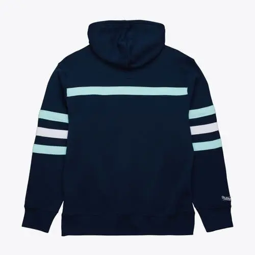 Mitchell & Ness Deep Sea Blue Seattle Kraken Head Coach Slogan Pullover Hoodie