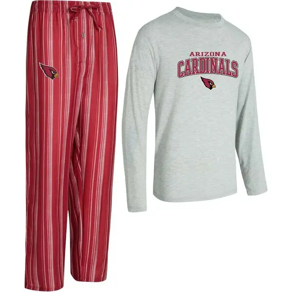 CONCEPTS SPORT Arizona S Petition Long Sleeve T-shirt & Pants Sleep Set - Cardinal