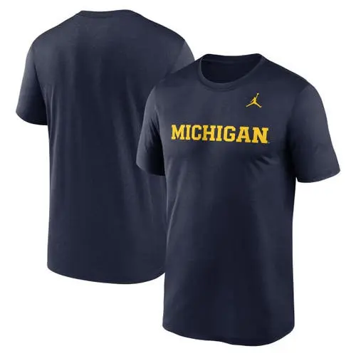 JORDAN BRAND Michigan Wolverines Primetime Legend Wordmark T-shirt - Navy