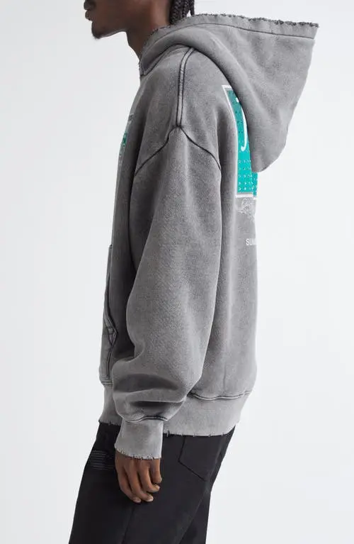 Amiri Lounge Crystal-embellished Distressed Graphic Hoodie