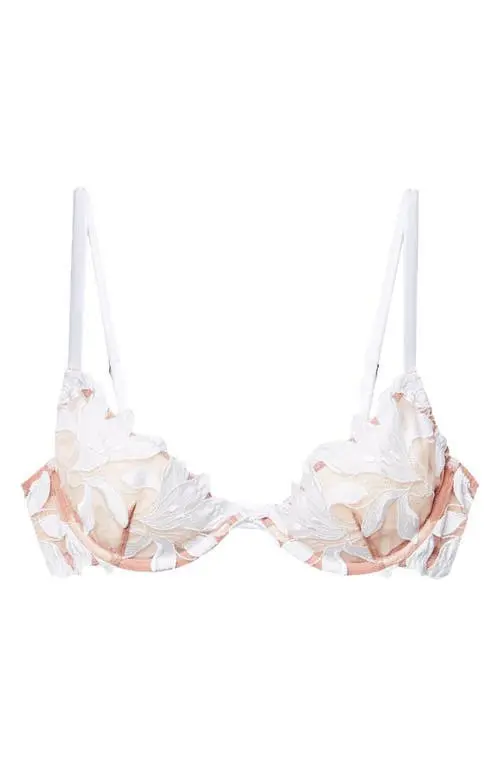 FLEUR DU MAL Fuller Cup Lily Embroidered Underwire Demi Bra - Ivory