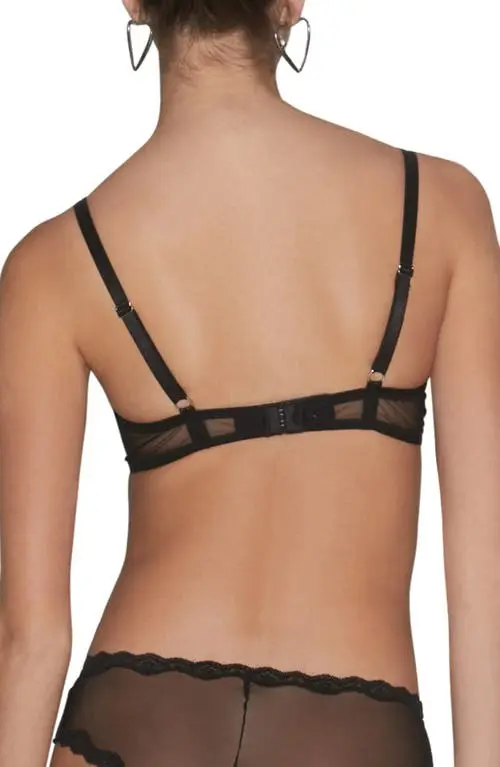 FLEUR DU MAL Fuller Cup Sheer Tulle Demi Bra - Black