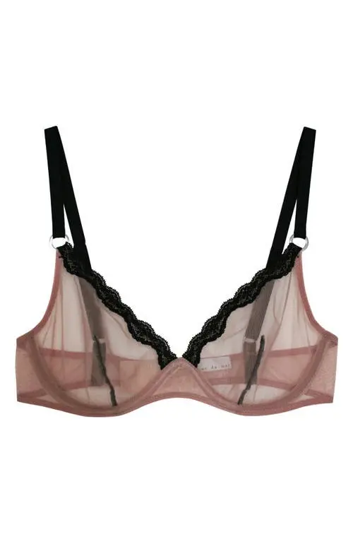 Fleur Du Mal Fuller Cup Sheer Tulle Demi Bra - Petal