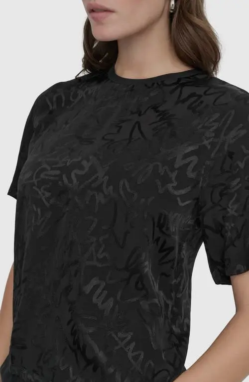 Dkny Scribble Logo Jacquard Top