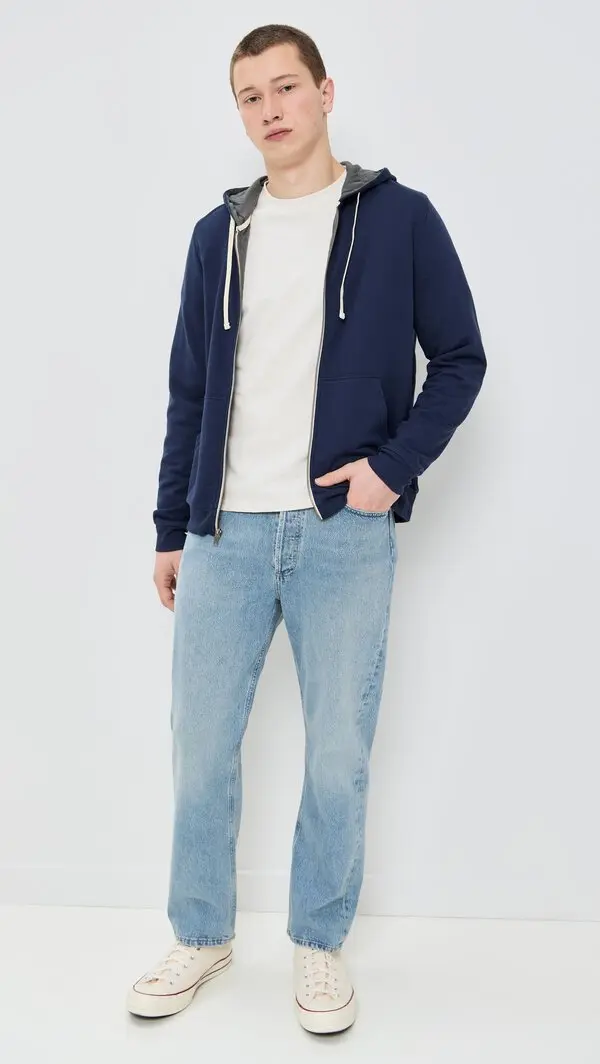 Marine Layer Afternoon Full Zip Hoodie - True Navy