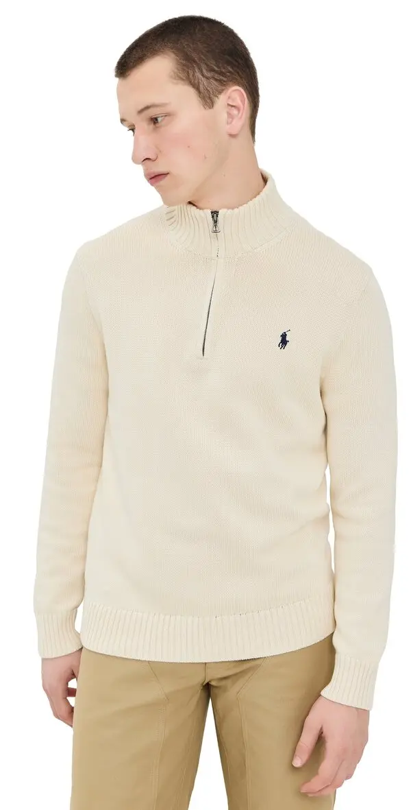 Ralph Lauren Cotton Half-Zip Sweater Andover Cream Editorialist