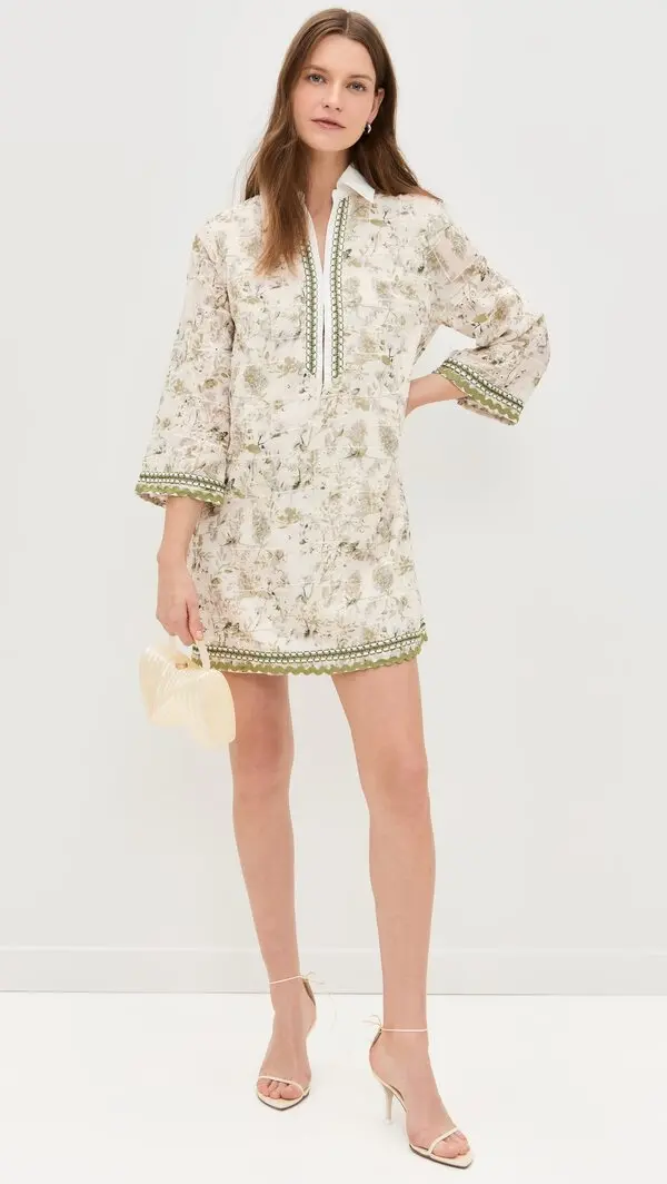 green emerald velvet dress Floral Embroidered Midi Dress  English Factory