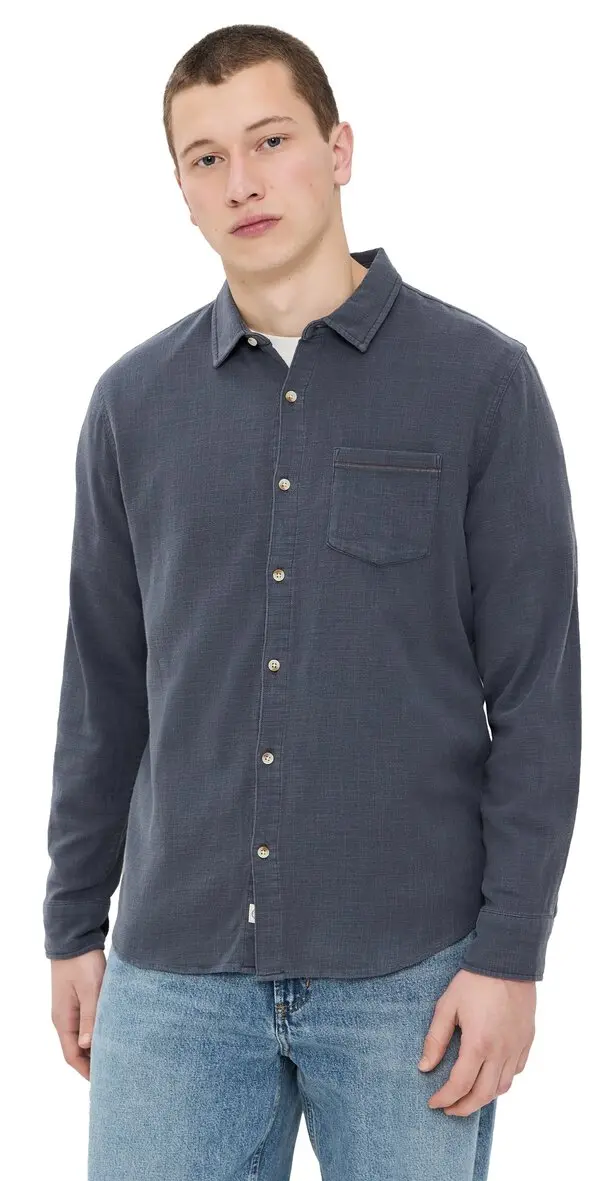 Marine Layer Classic Stretch Selvage Shirt India Ink Editorialist