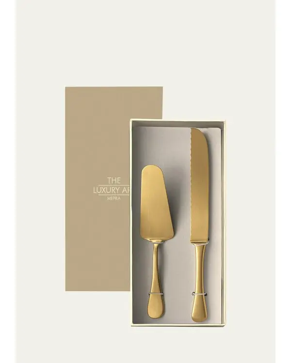 MEPRA Brescia 2-piece Cake Set, Ice Gold - Silver