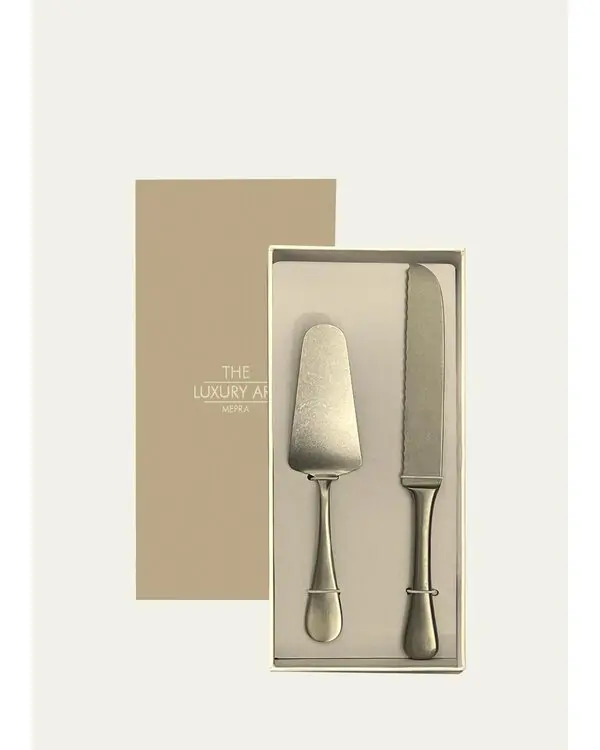 MEPRA Vintage-style 2-piece Cake Set - Silver