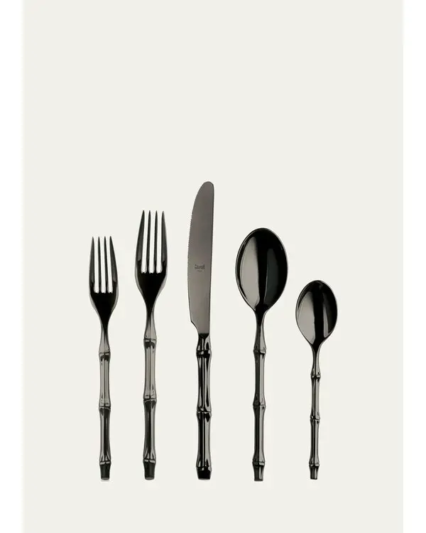 MEPRA Bali Gold Mirror 5-piece Flatware Place Setting - Black