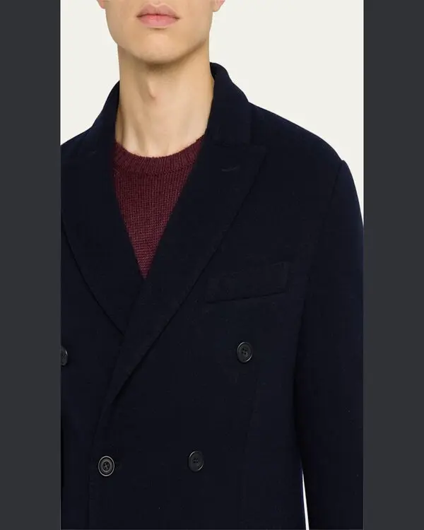 Anderson & Sheppard Double-breasted Knit Blazer