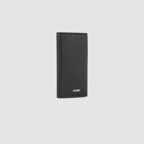 Sandro Reconstituted Leather Leather Wallet - Black