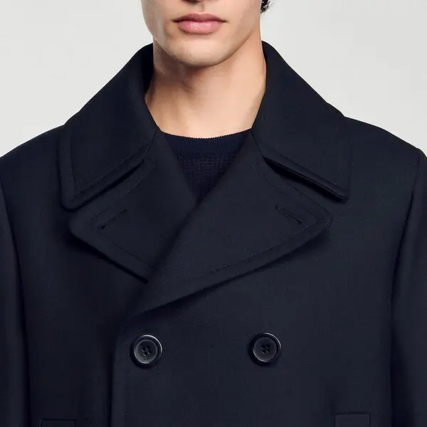 Sandro Wool Blend Double-breasted Pea Coat
