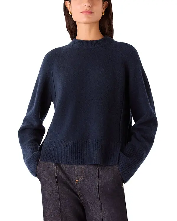 Whistles Side Split Knit Top - Navy