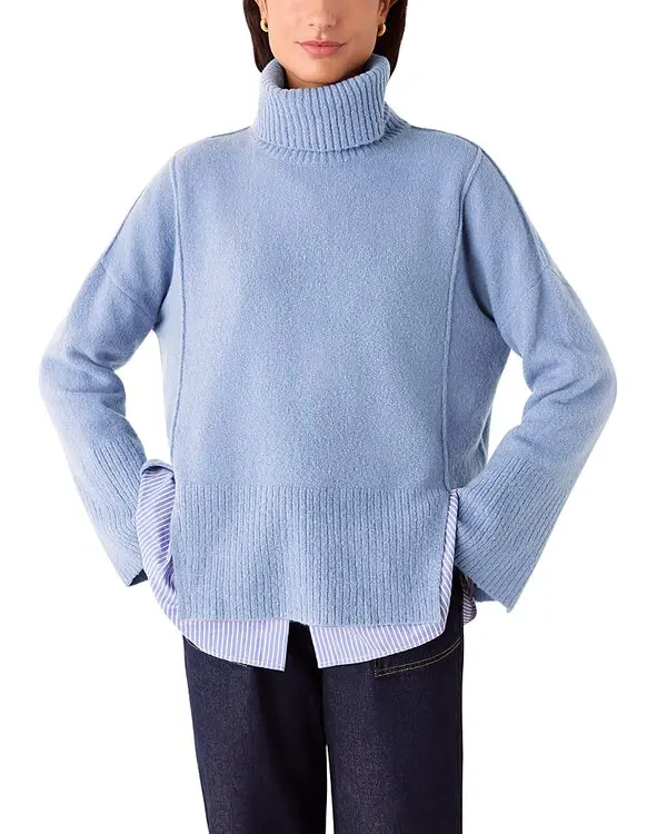 Whistles Roll Neck Knit Top - Blue
