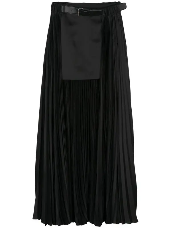 PETER DO Pleated-overlayer Belted Maxi Skirt