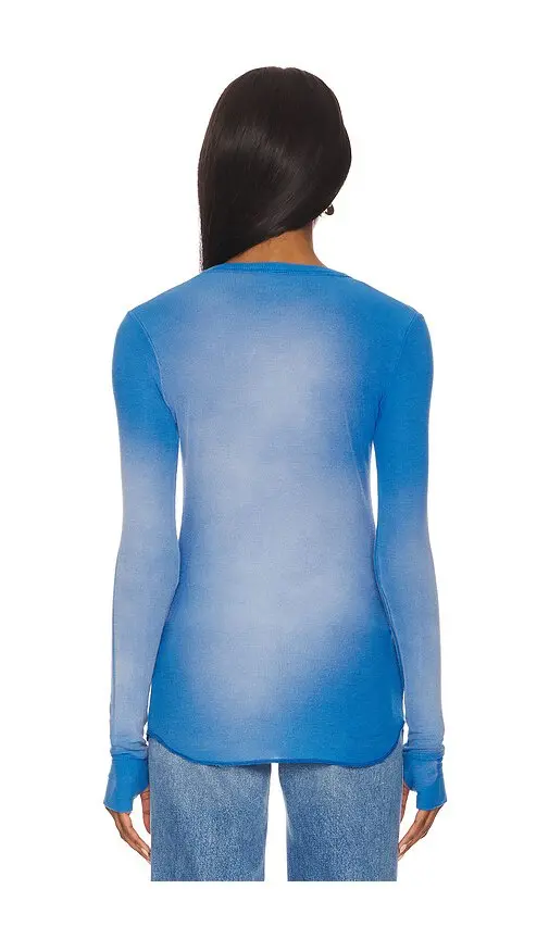 Michael Lauren Alick Long Sleeve Top With Thumbhole - Cobalt Haze