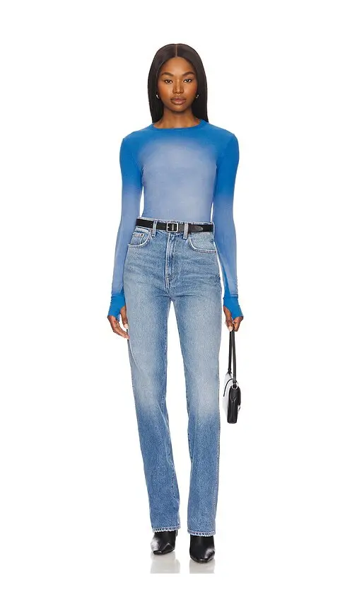 Michael Lauren Alick Long Sleeve Top With Thumbhole - Cobalt Haze