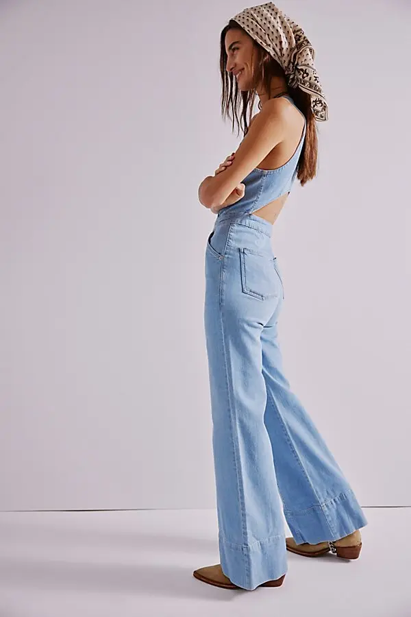 Free People We The Free Stratus Denim Jumpsuit