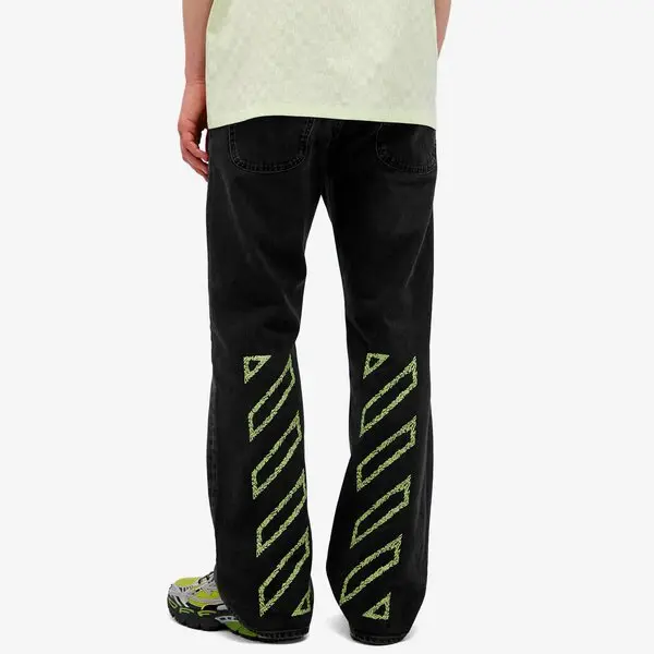 Off-White Diagonal Outline Relaxed Jeans