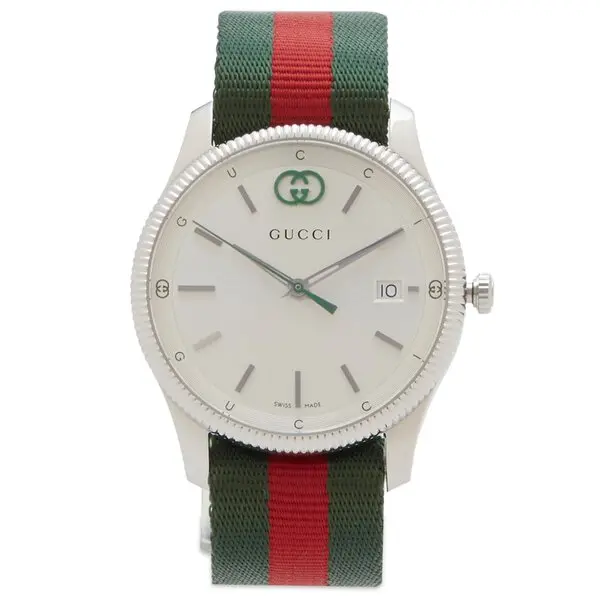 Gucci G-timeless 38mm Web Strap Watch - Red/blue