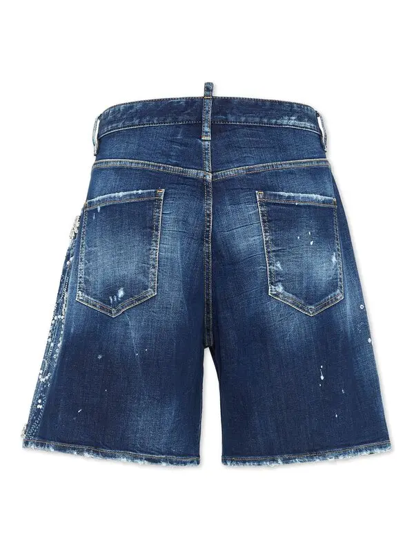 Dsquared2 Rhinestone-embellished Denim Shorts