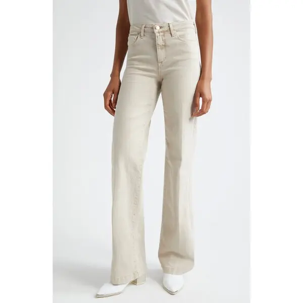 L'Agence Scottie Wide Leg Jeans - Biscuit