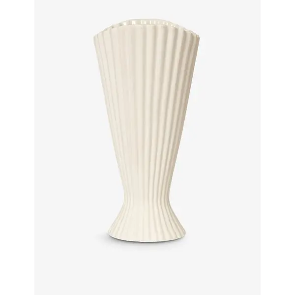 FERM LIVING Fountain Sculptural Stoneware Vase 30.5cm - Off-white