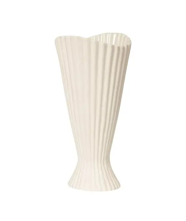 FERM LIVING Fountain Sculptural Stoneware Vase 30.5cm - Off-white