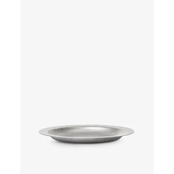 FERM LIVING Tumbled Stainless-steel Plate 20cm - Stainless Steel