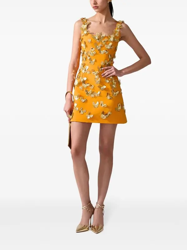 Carolina Herrera Butterfly-Embellished Mini Dress In Orange - 50% Off |  Editorialist
