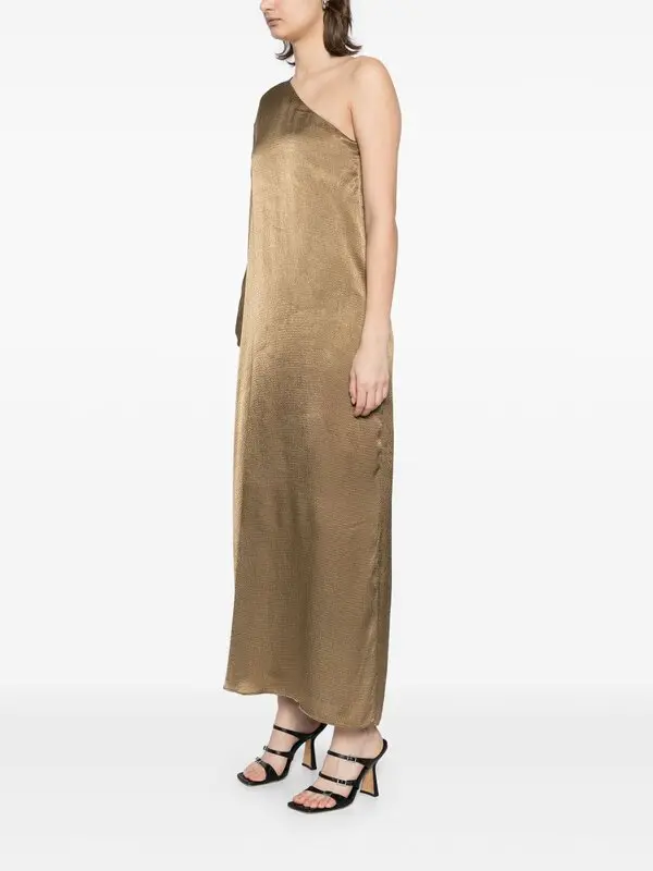staud sonia one shoulder dress Sonia one-shoulder satin maxi dress in blue - Staud