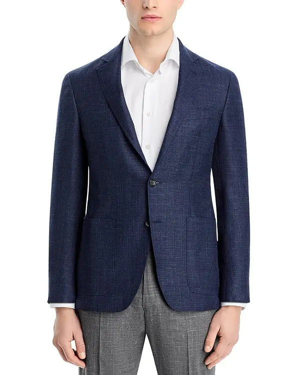 Canali Kei Melange Hopsack Sport Coat In Navy 25% Off Editorialist