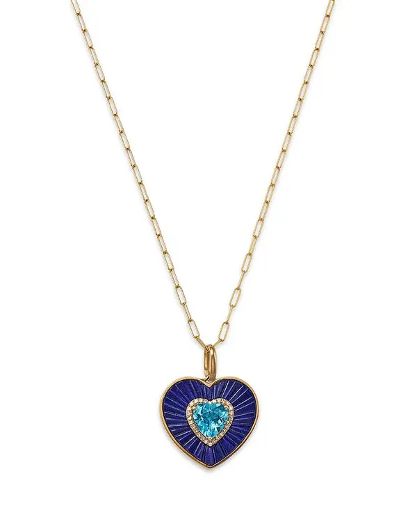Bloomingdale'S 14k Yellow Gold Pendant Necklace - Blue/gold