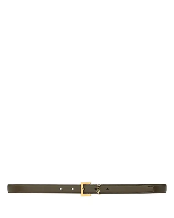 Saint Laurent Cassandre Thin Belt - Artichocke Green