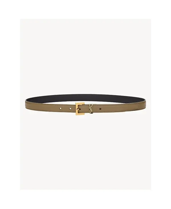 Saint Laurent Cassandre Thin Belt - Dry Lagoon