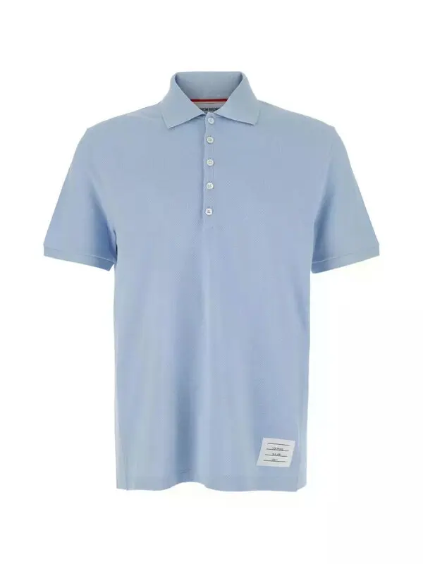 Thom Browne Classic Pique 4-bar Polo - Blue