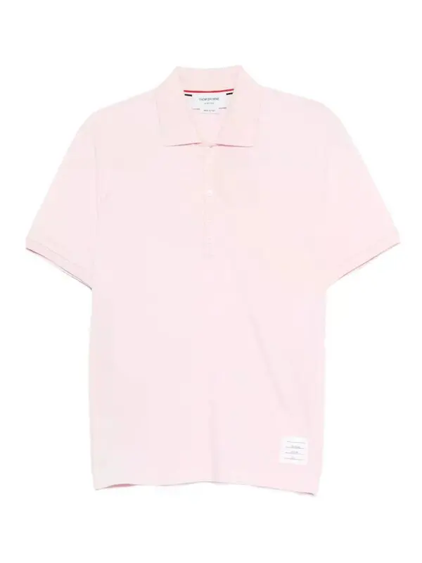 Thom Browne Pique 4-bar Polo Shirt - Pink