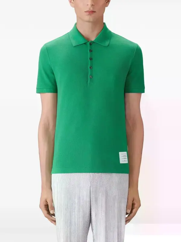 Thom Browne Classic Pique 4-bar Polo Shirt - Green