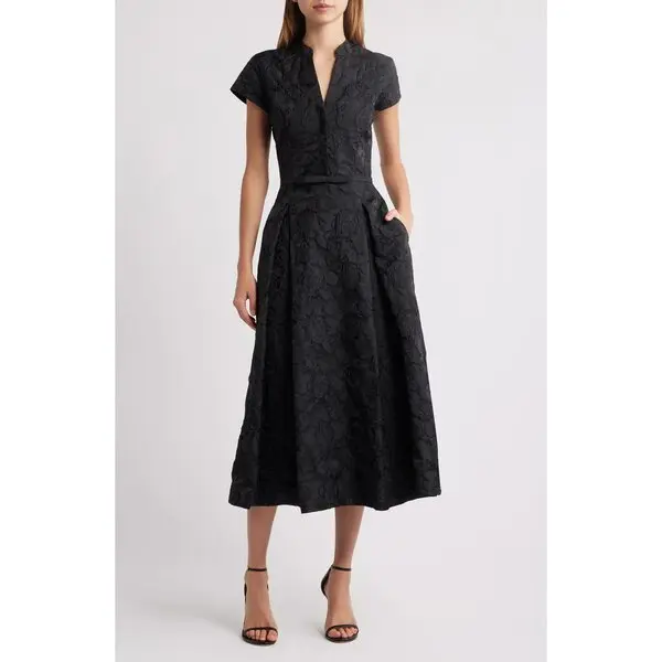 Sachin & Babi Hanna Floral Cloqué Midi Dress