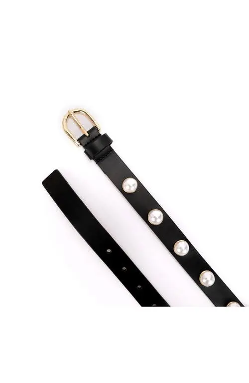 Kate Spade New York Embellished Leather Slim Reversible Belt Kate Spade New York Embellished Leather Slim Reversible Belt main image 4