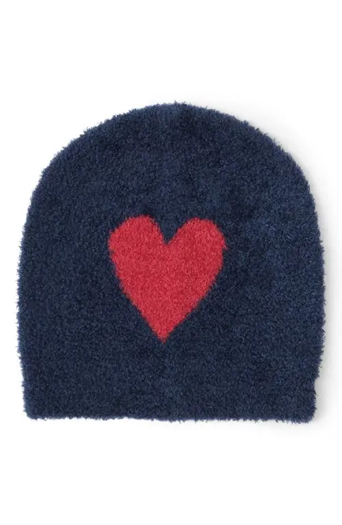 Barefoot Dreams Cozychic Lite® Baby Heart Beanie - Marine-scarlet